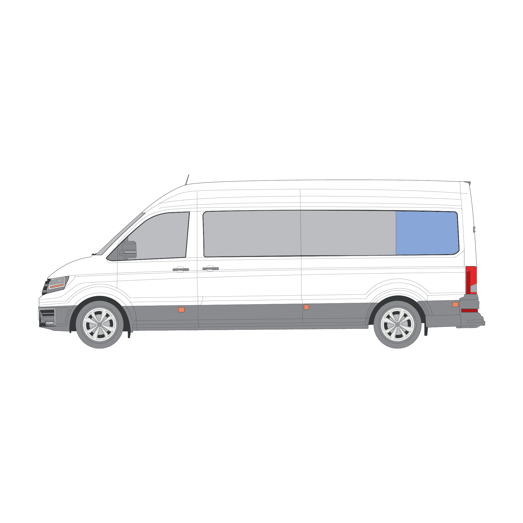 Volkswagen Crafter LWB 2017-on | Bonded Half Sliding Window - Rear LH ...